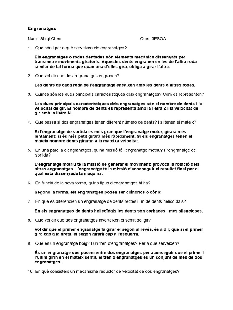 Engranatges 1 | PDF