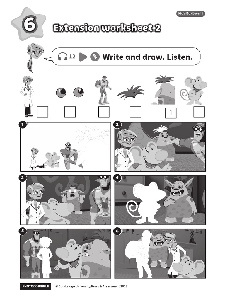 KidsBox Level1 Unit6 Extension Worksheet 2 | PDF