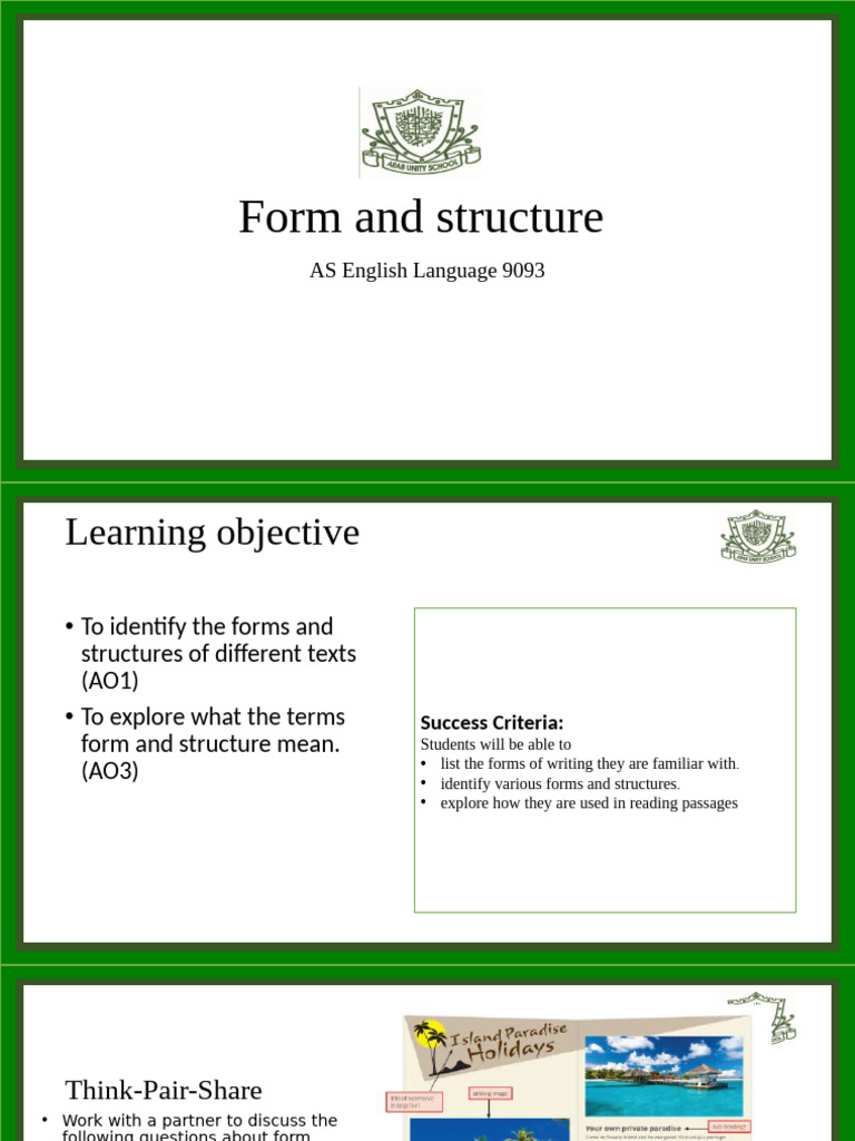 Form and Structure - Revision | PDF