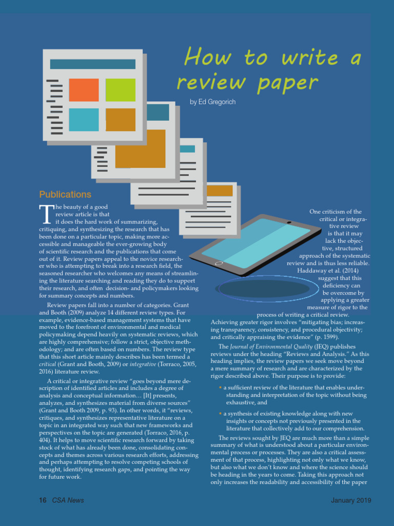 How To Write A Review Paper | PDF | Meta Analysis | Systematic Review