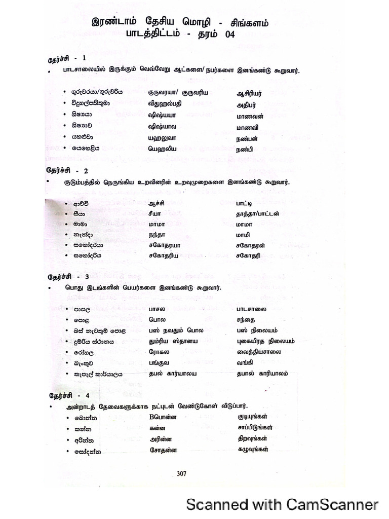 Grade 4 Sinhala Words | PDF