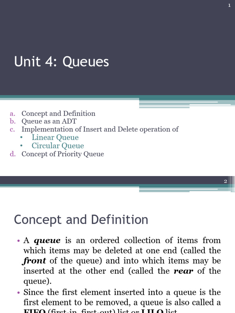 Queue | PDF | Queue (Abstract Data Type) | Computer Programming Queue | PDF | Queue (Abstract Data Type) | Computer Programming