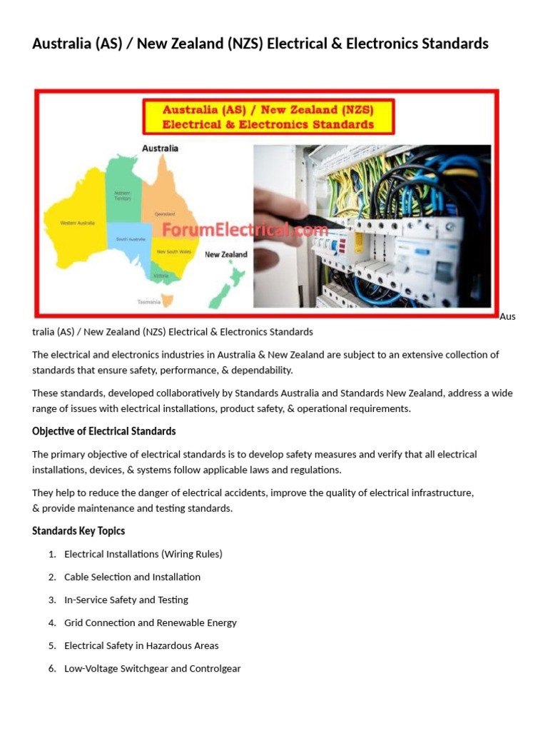 Australia Electrical Standards | PDF | Electrical Wiring | Digital ...
