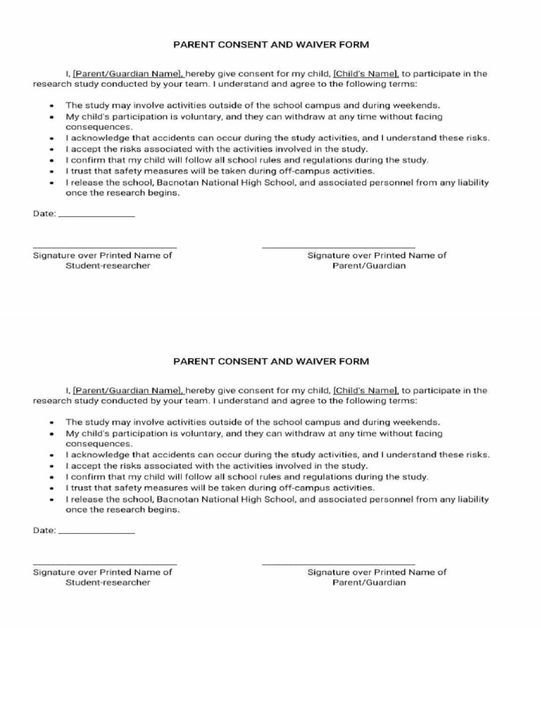 Parents Consent | PDF