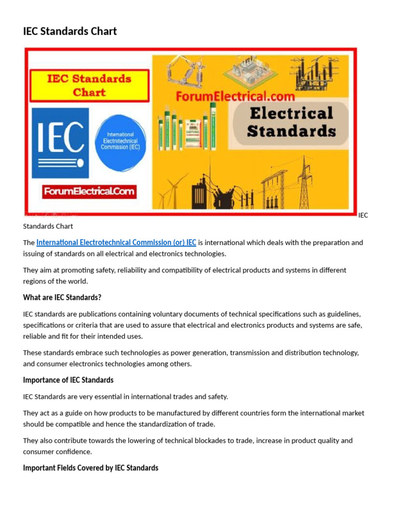 IEC Standards Chart | PDF | High Voltage | Fuse (Electrical)