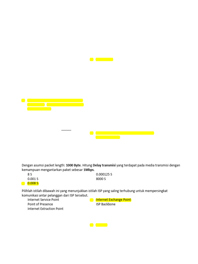 Gabungan Soal2 Jarkom Fix 1 | PDF