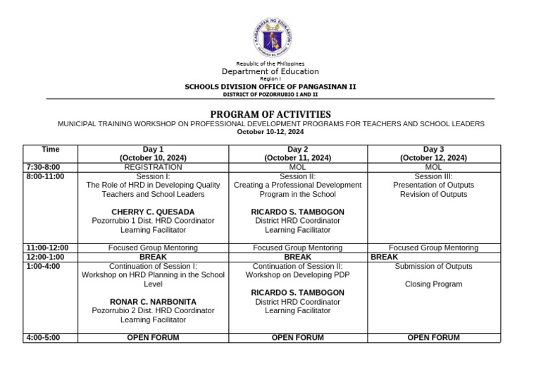 3- Program of Activities | PDF