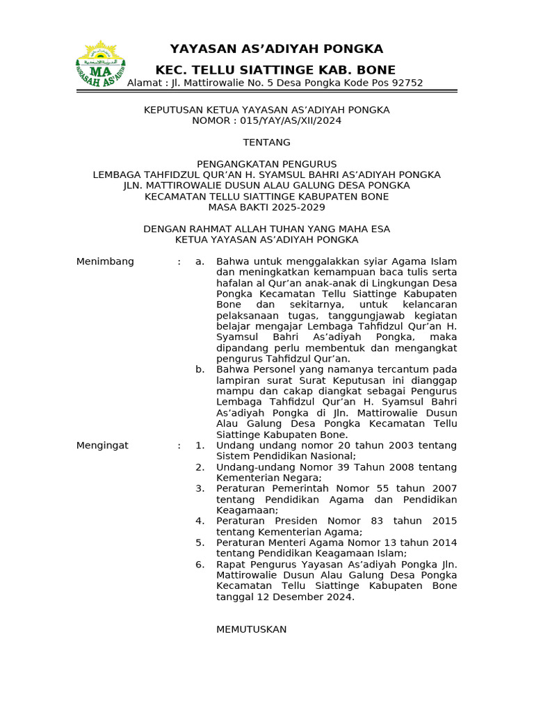 SK_LEMBAGA_TAHFIDZ | PDF