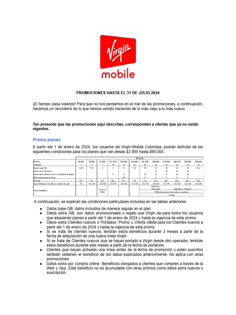 Listado de Promociones - 202408 | PDF | Aplicación movil | Chat en linea