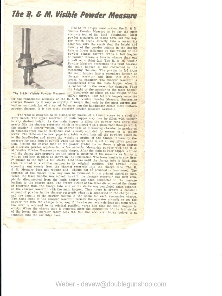 Belding Mull Powder Measure | PDF