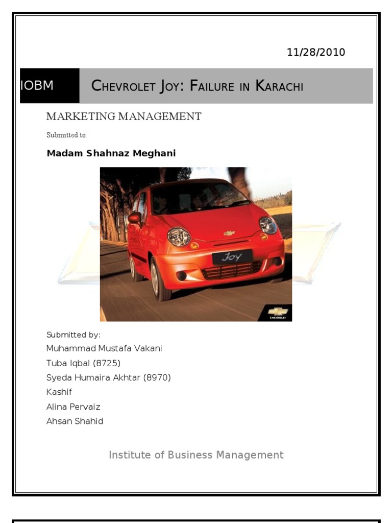 Chevrolet's Joy Report | PDF | Chevrolet | Industries