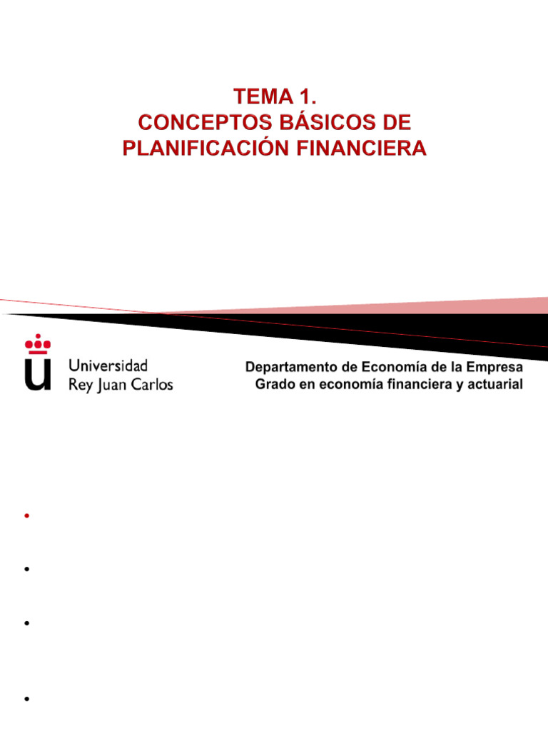 Tema 1. Conceptos Bã¡sicos de PlanificaciÃ N Financiera IJM | PDF | Planificación | Business