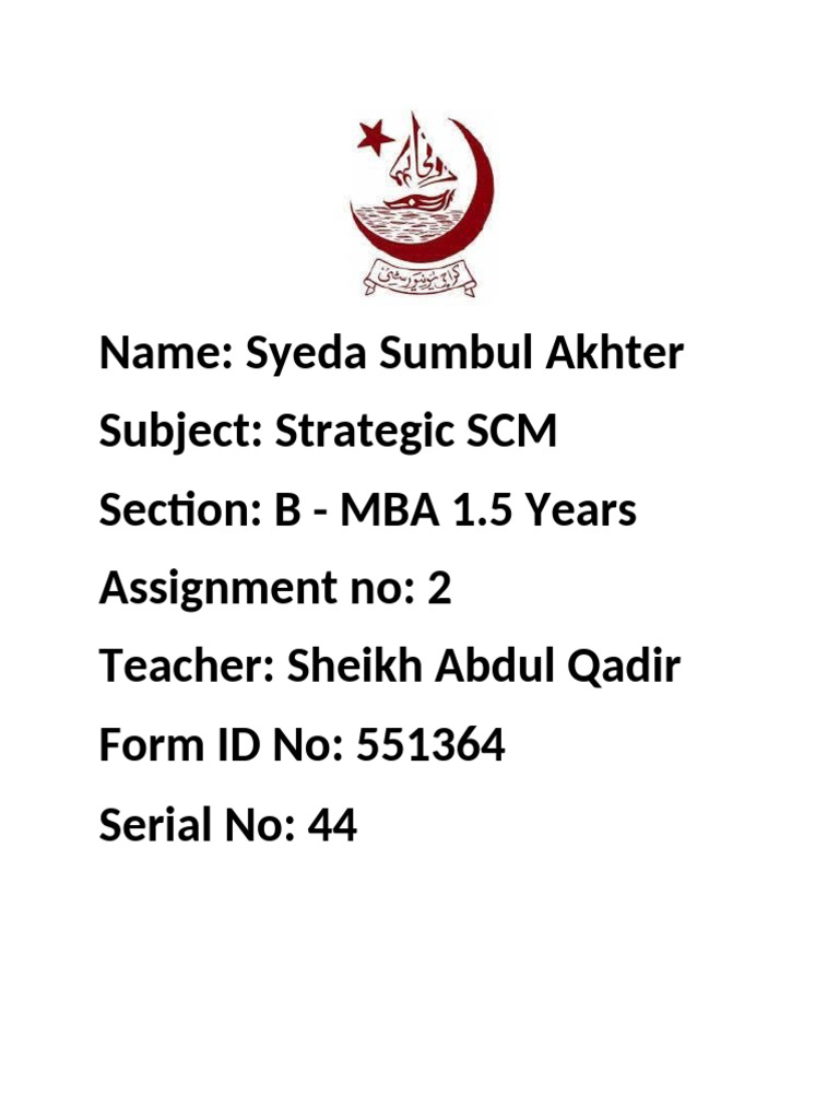 Syeda Sumbul Akhter - Assignment No - 2 - Supply Chain of Chocolate ...