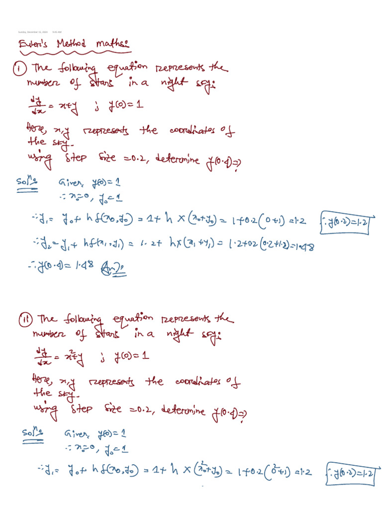 Euler S Method Demo Maths | PDF