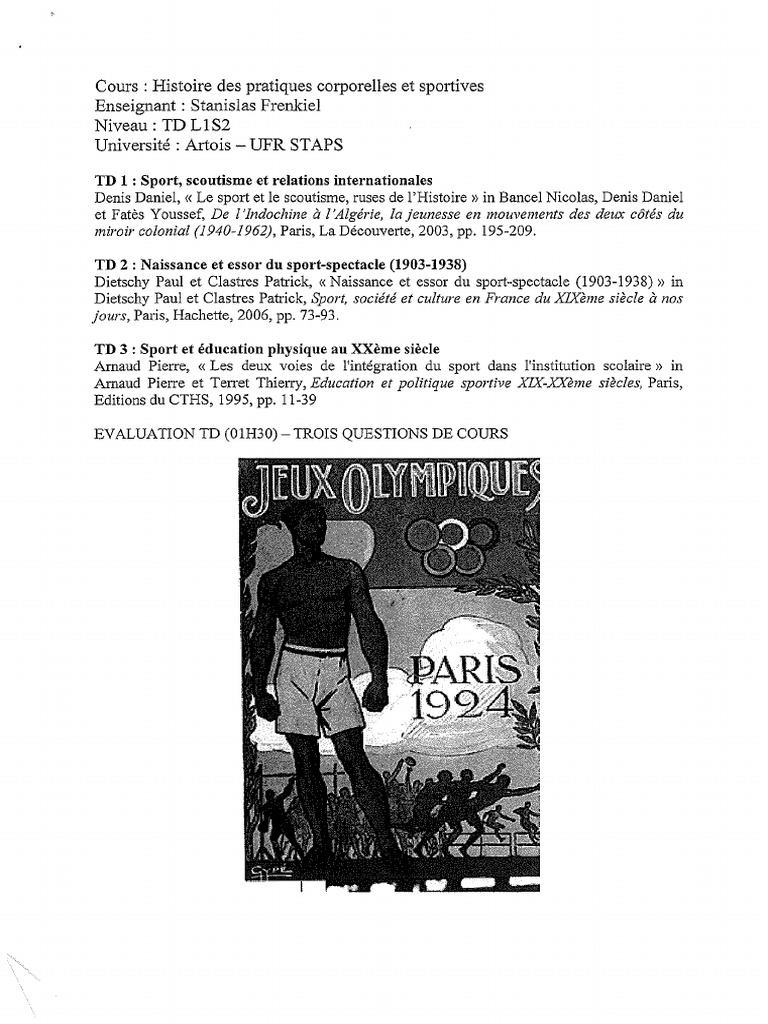 Polycopié 3 Articles Histoire TDL1S2 SF | PDF