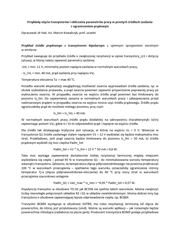 Tranzystor cz2 | PDF
