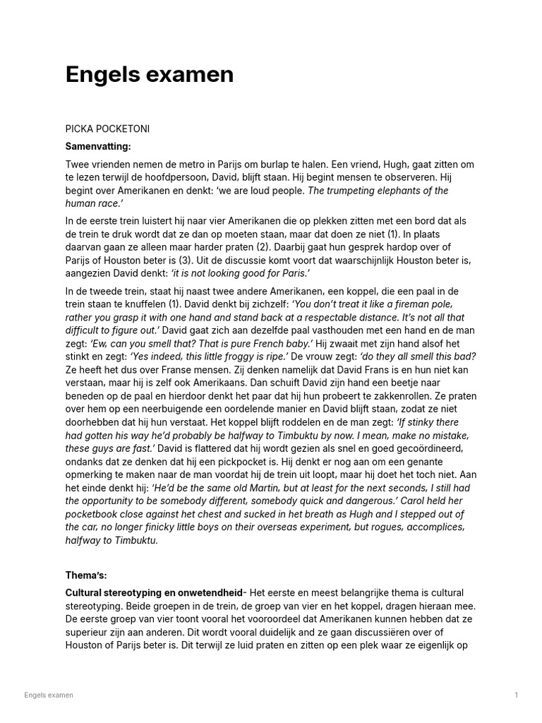 Analyse Picka Pocketoni | PDF