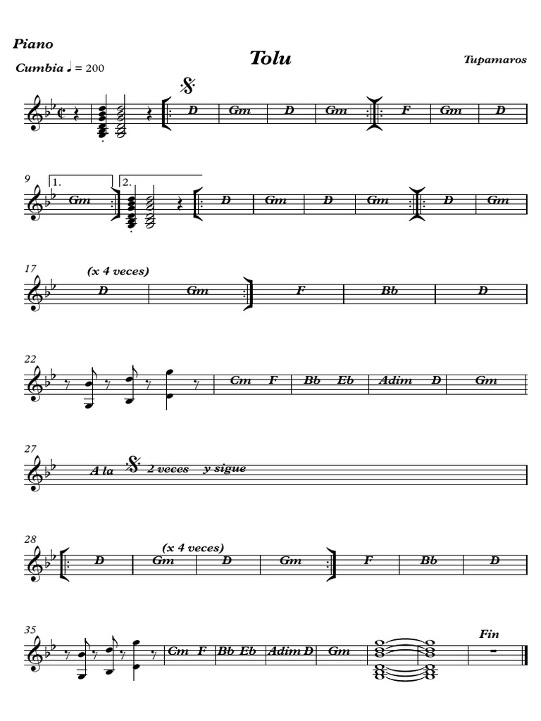 Piano - Tolu | PDF