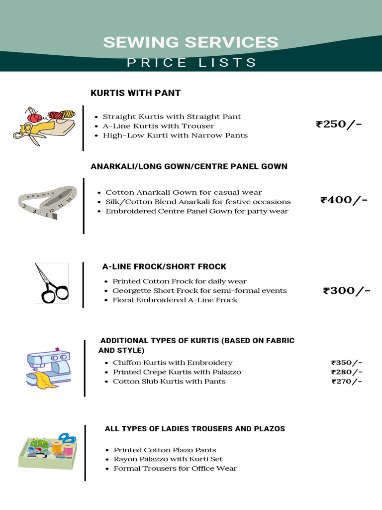 Simple Illustrative Graphic Design Price List | PDF