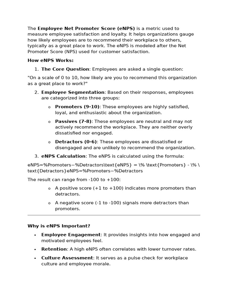 Understanding Employee Net Promoter Score | PDF | Social Psychology ...