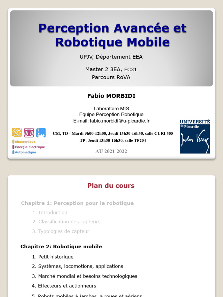 Perception et Robotique Mobile Avancée | PDF | Drone | Robotique