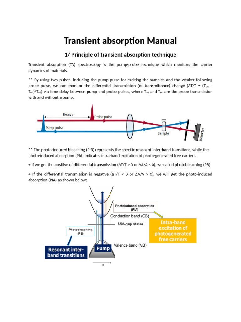 Transient Absorption Spectroscopy Guide | PDF | Absorption Spectroscopy ...