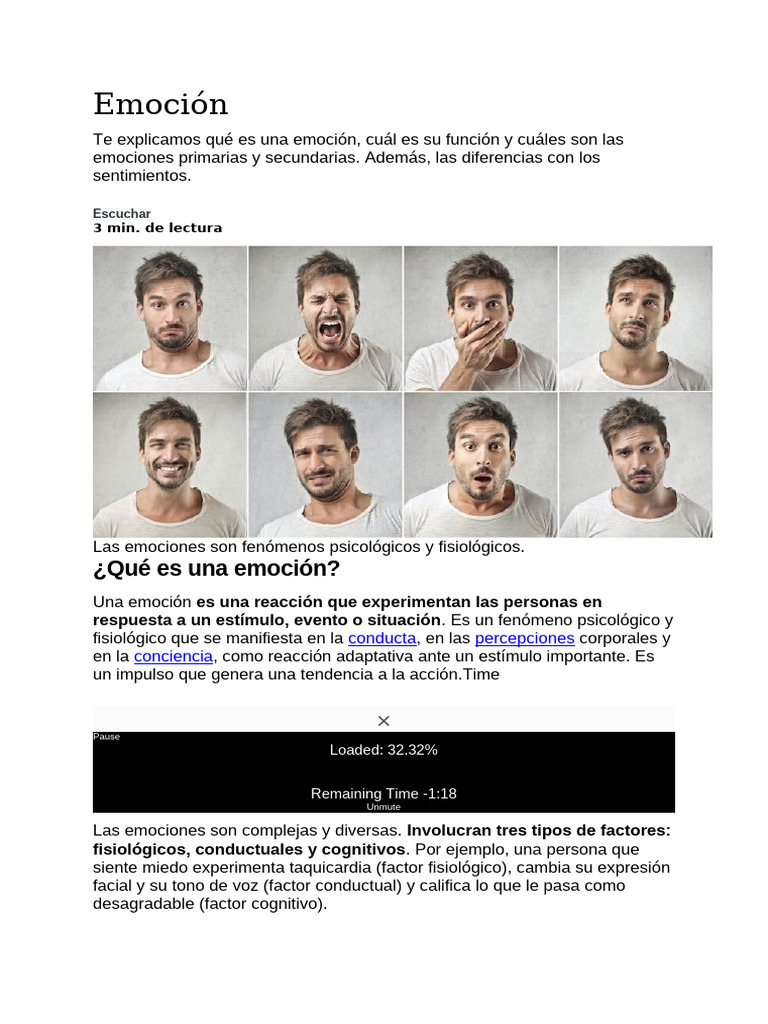 LAS EMOCIONES | PDF | Las emociones | Comportamiento