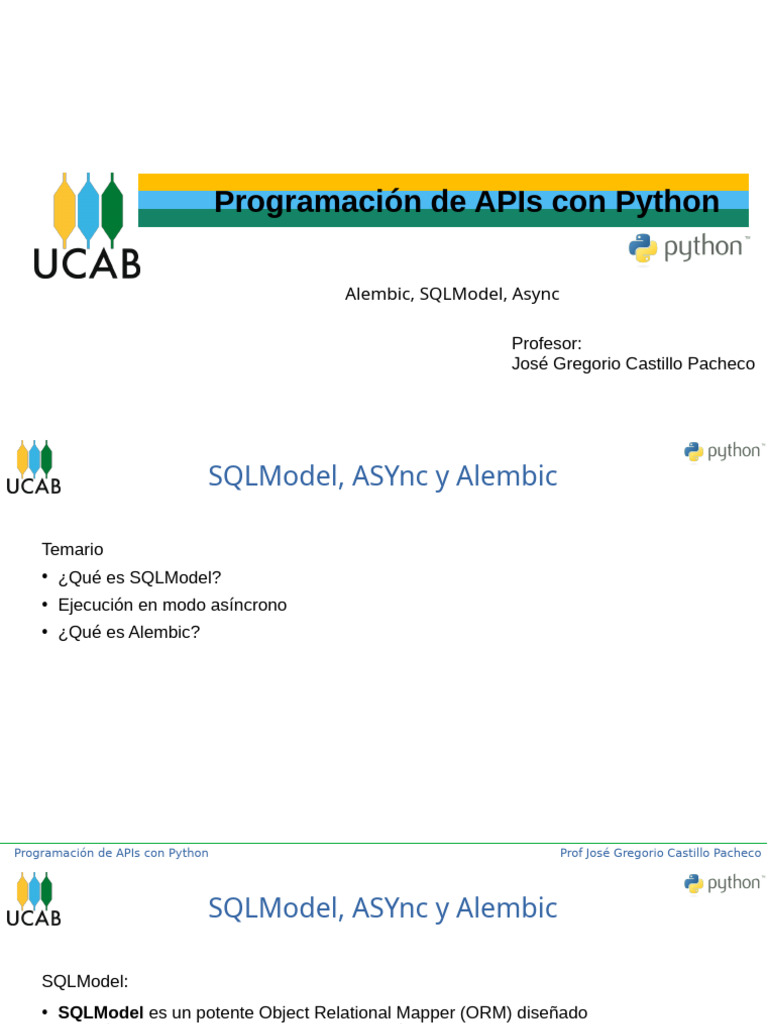 APIs en Python: SQLModel y Asincronía | PDF | Archivo de computadora | Python (lenguaje de ...