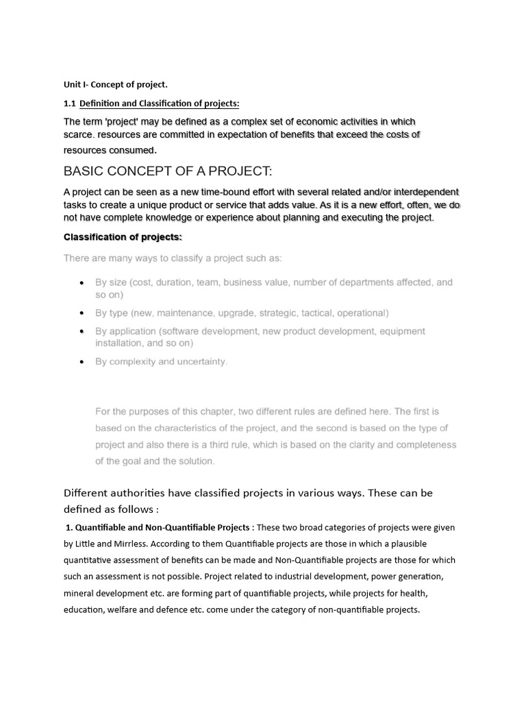 Understanding Project Definition & Classification | PDF | Net Present ...