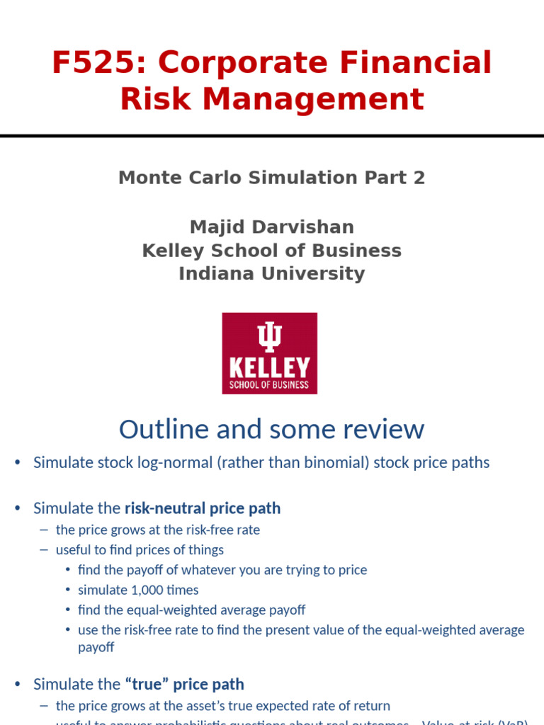 F525 MD MCS Ii | PDF | Value At Risk | Option (Finance)