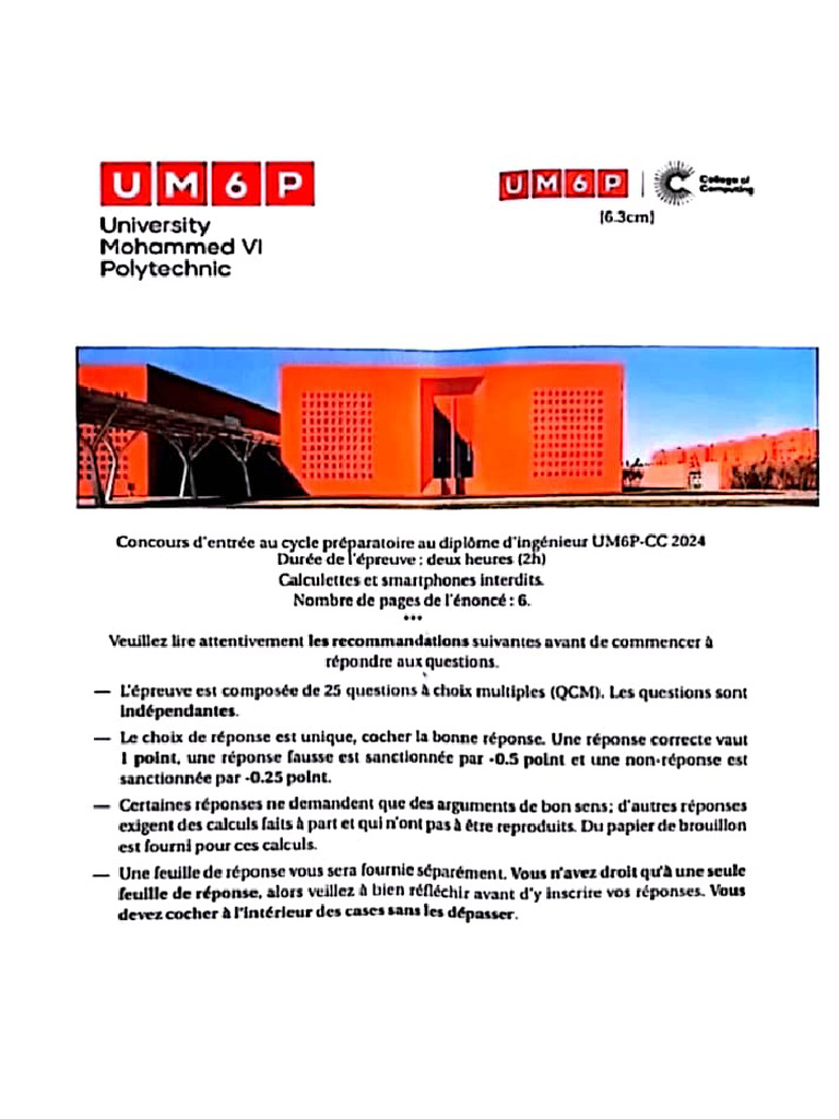 Concour UM6P-CS 2024 | PDF