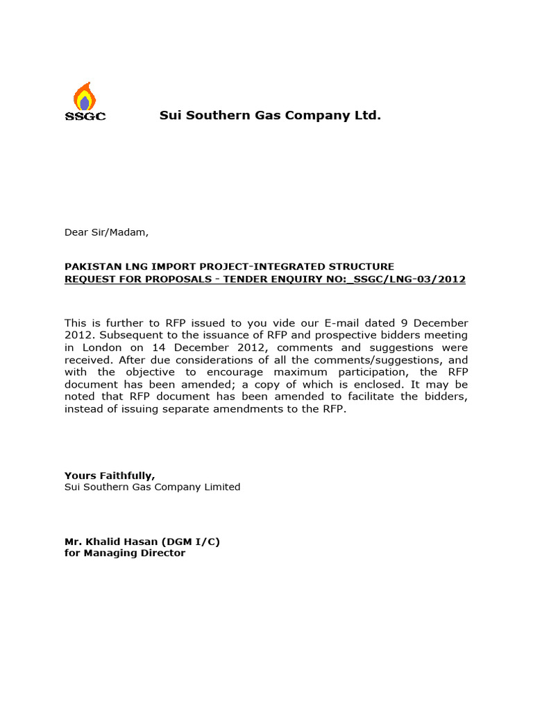 PA00KWB3 | PDF | Liquefied Natural Gas | Request For Proposal