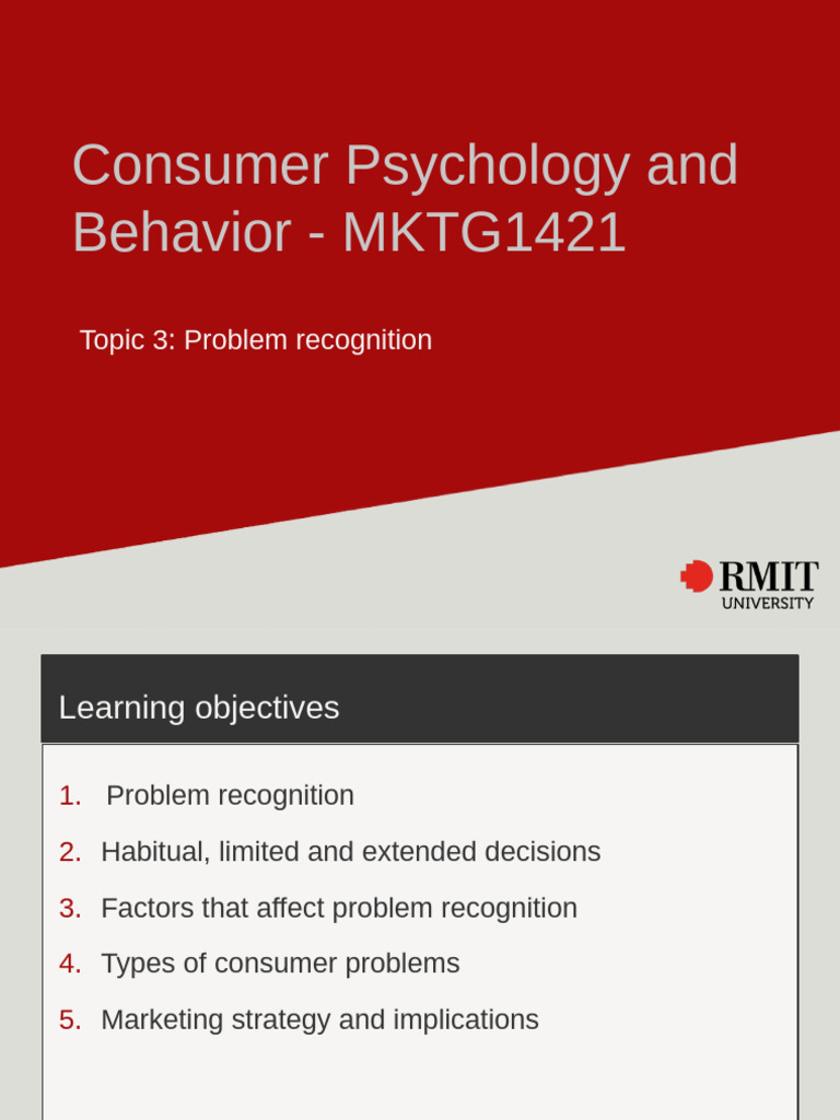 Understanding Problem Recognition in Consumer Behavior | PDF | Brand ...