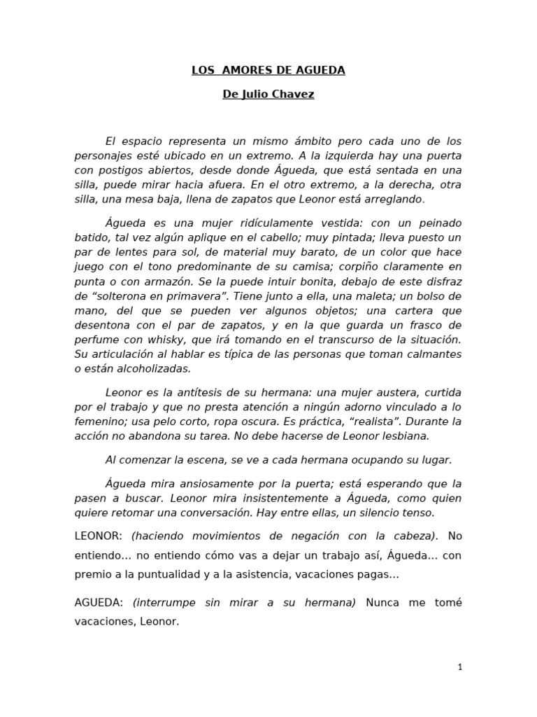 Los amores de Águeda y Leonor | PDF