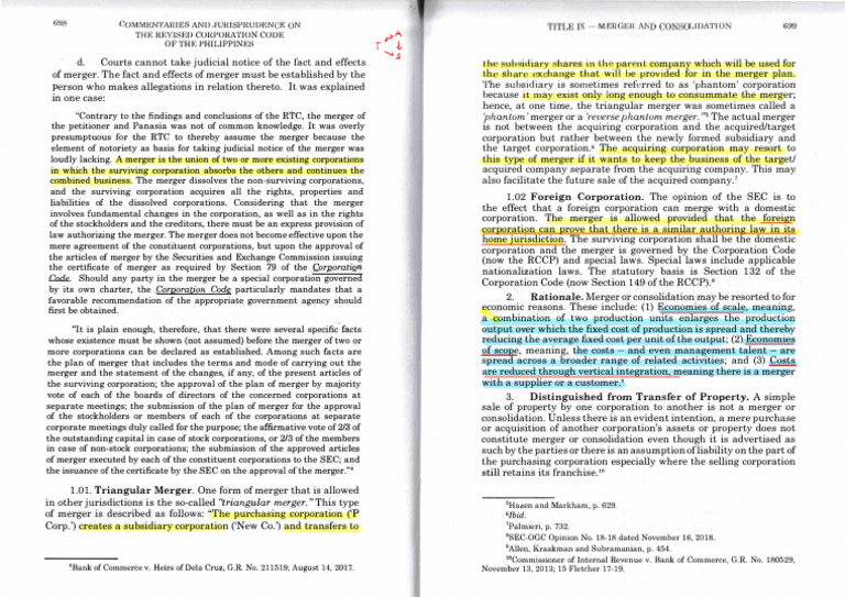 Revised Corporation Code 2020 Aquino 4 | PDF | Mergers And Acquisitions ...