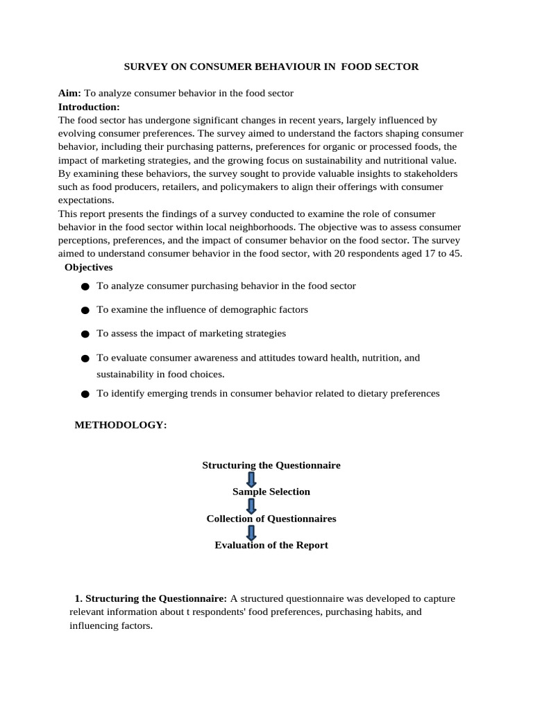 Consumer Behavior Survey in Food Sector | PDF | Consumer Behaviour ...