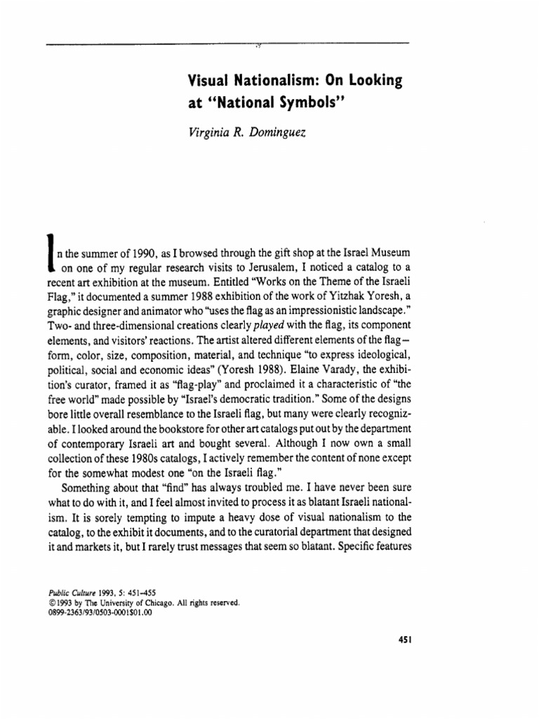 3. Dominguez V R- Visual Nationalism- On Looking at 'National Symbols ...