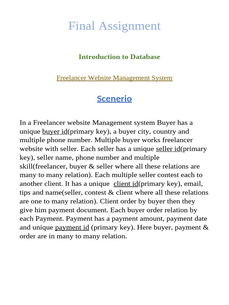 Freelancer Management System | PDF | Software Design | Data Model