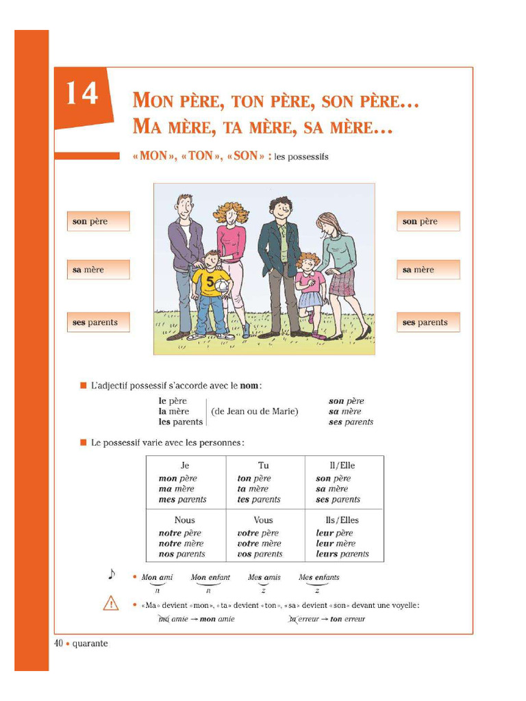 Mon, ma, ton, ta 40,41 | PDF