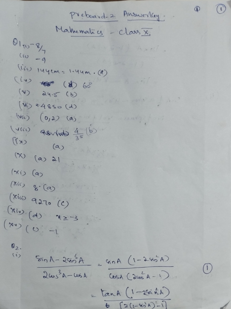 Answer Key Pre Board 2 Hindi Pdf
