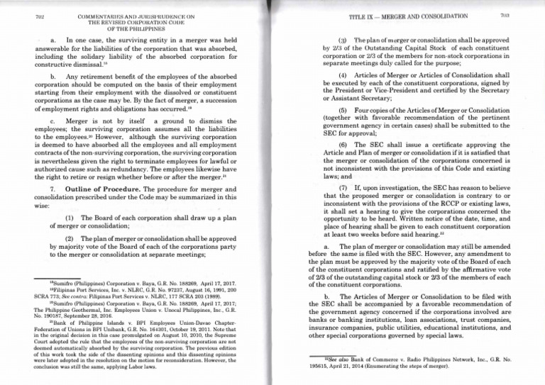 Revised Corporation Code Merger Guide | PDF | Corporations | Mergers ...