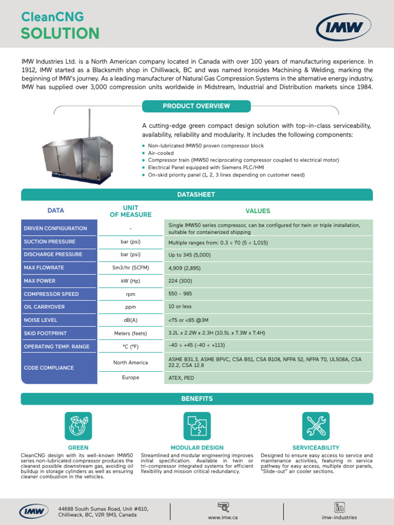 1.1 IMW CleanCNG - Compressed | PDF | Gases | Gas Technologies