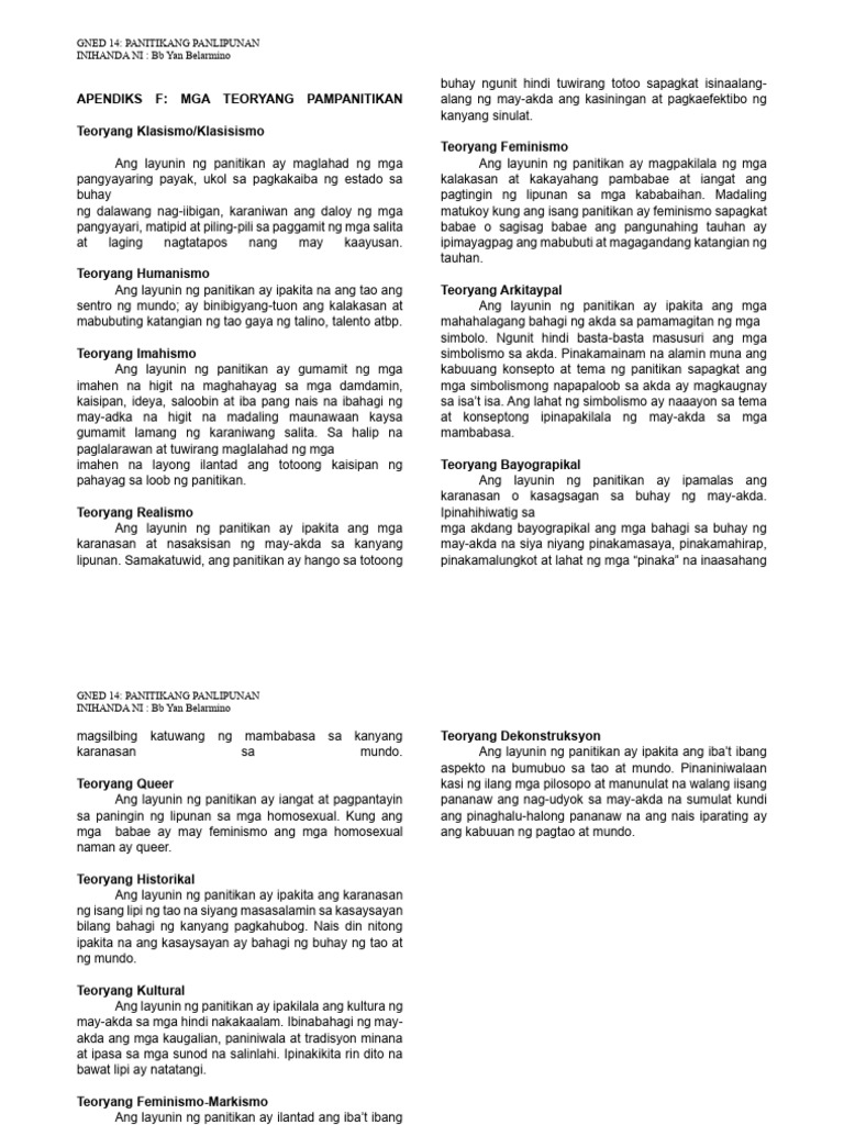 Lecture 3 Gned 14 | PDF