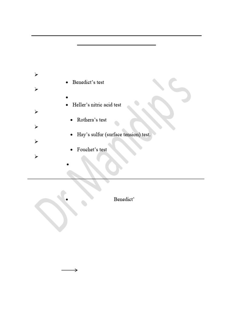 Tests For Abnormal Constituents of Urine in Unknown Sample | PDF | Ketosis