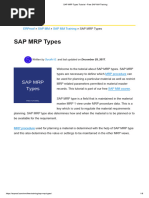 Step-By-Step Configuration of MRP Types in Sap PP | PDF | Computing