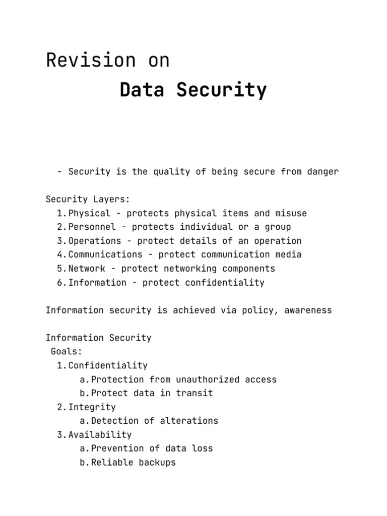 Revision on Security (2) | PDF | Cryptography | Encryption