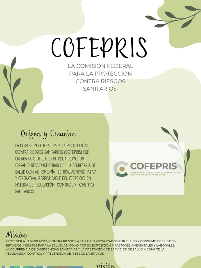 COFEPRIS: Protección Sanitaria en México | PDF