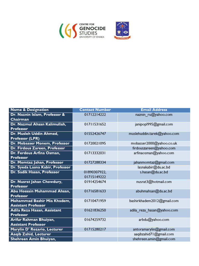CGS Guests List (Academician, Public Ad, DU) | PDF