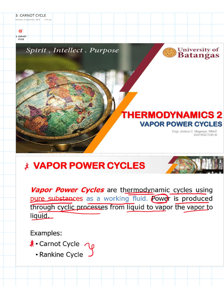 CARNOT CYCLE Notes | PDF
