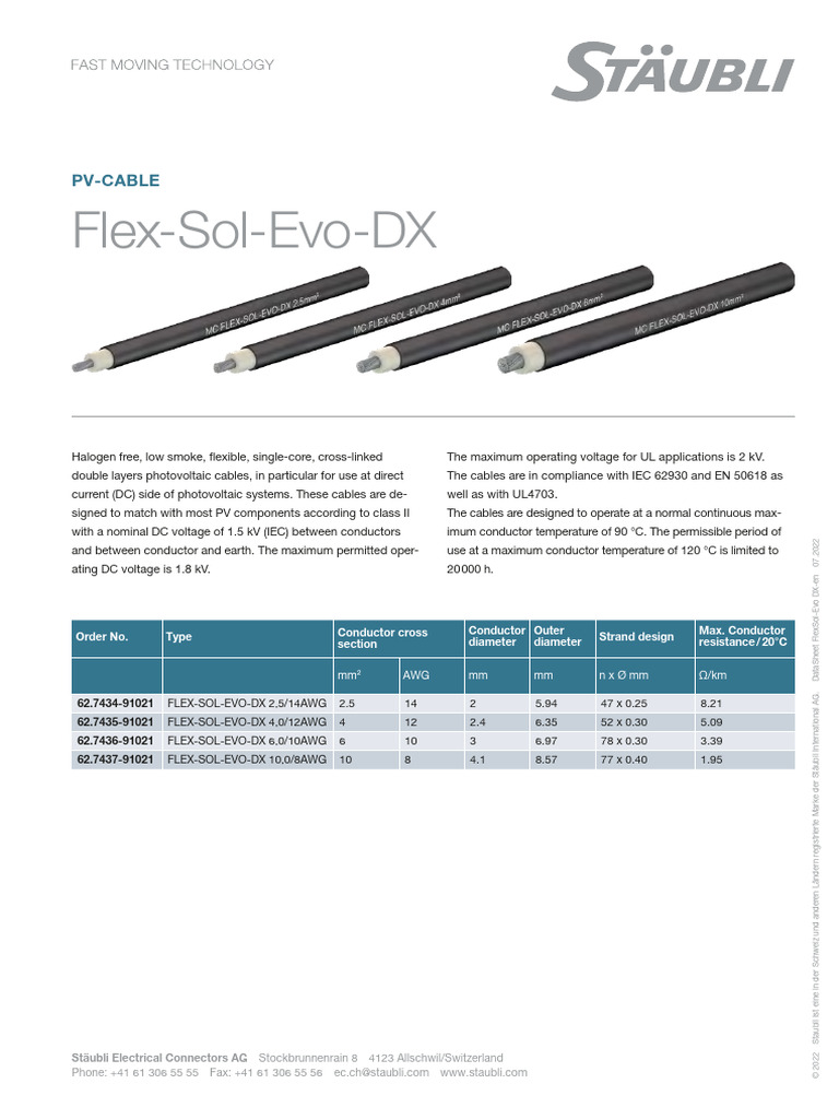 019 St-ubli-Electrical-Solar-Cables | PDF | Materials Science | Electrical Components